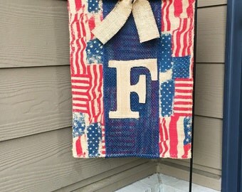 Flower Burlap Flag Spring Flower Garden Flag by AdornItWithBurlap