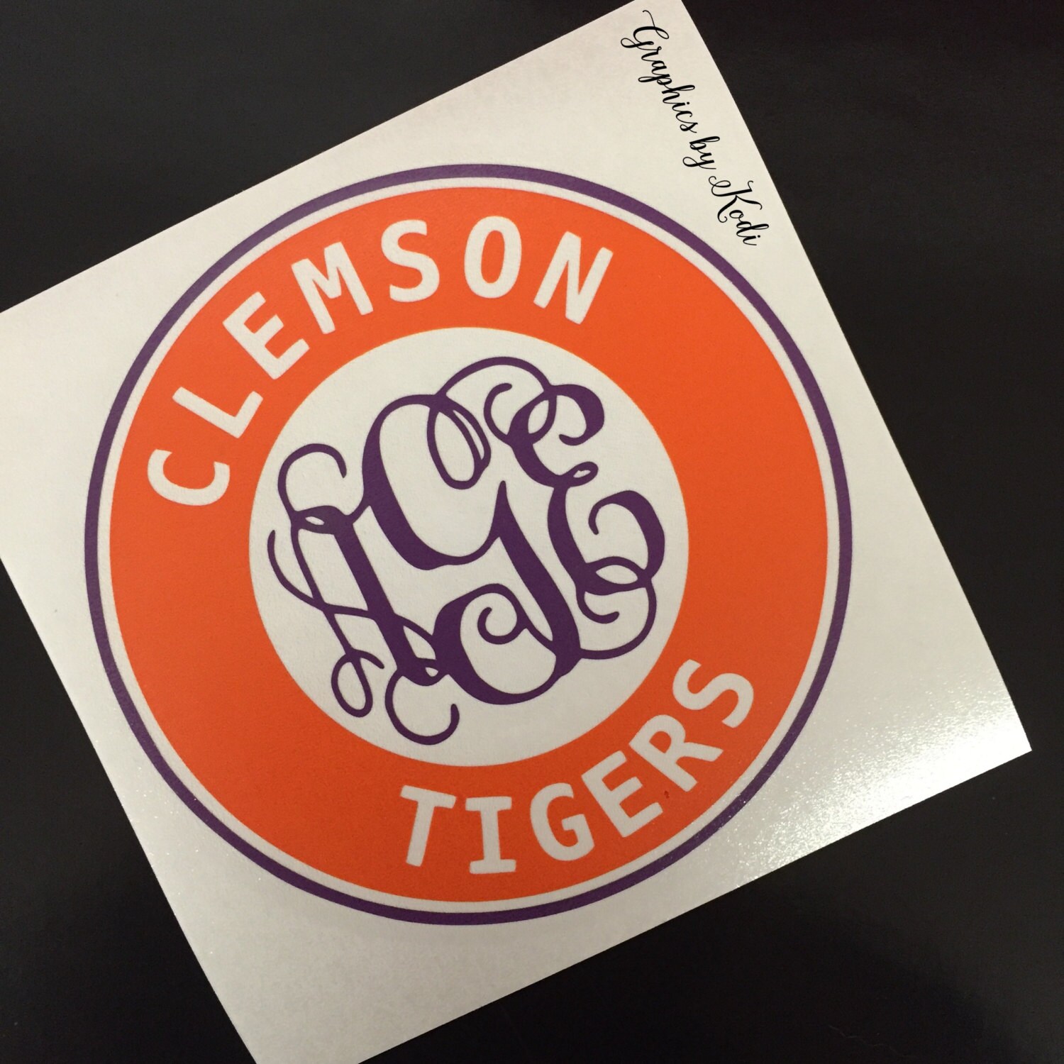 Clemson Tigers Decal Monogrammed Decal Clemson Tigers