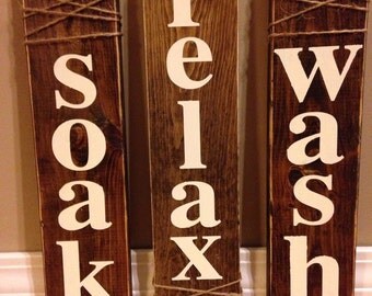 Rustic bathroom sign | Etsy