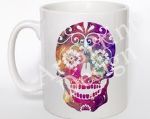 Unique skull tea cup related items | Etsy
