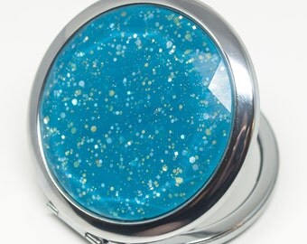 Blue compact mirror | Etsy