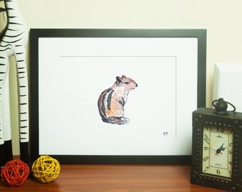 Chipmunk art | Etsy