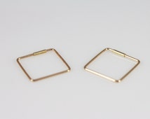 Unique square hoops related items | Etsy