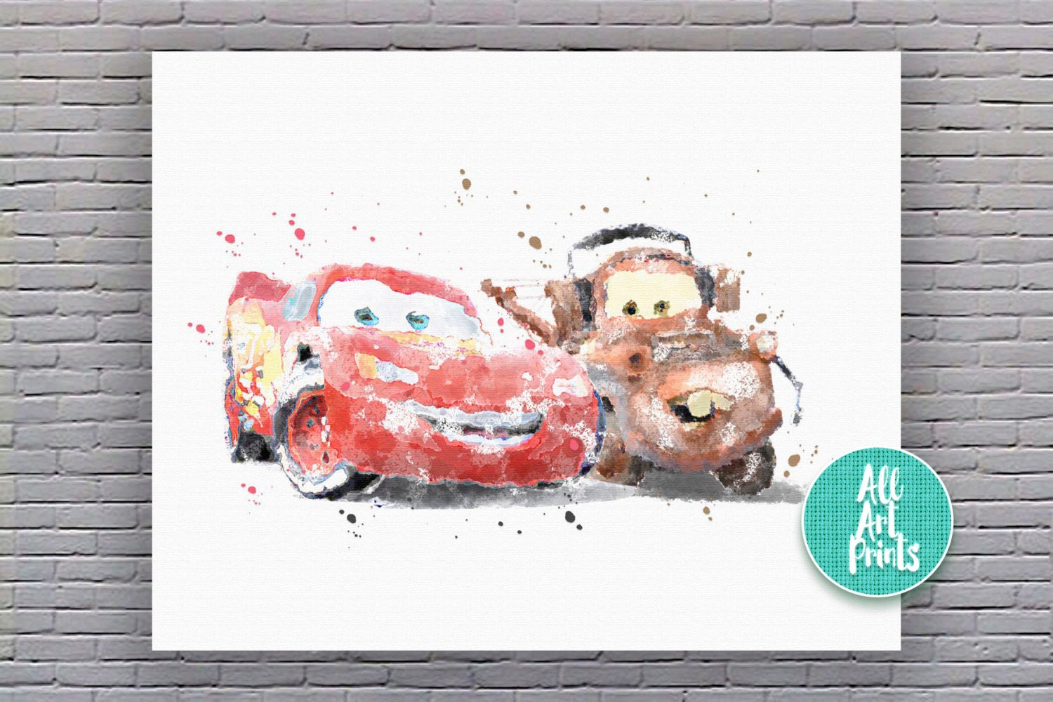 Disney Cars Art Disney Print Watercolor Printable by AllArtPrints
