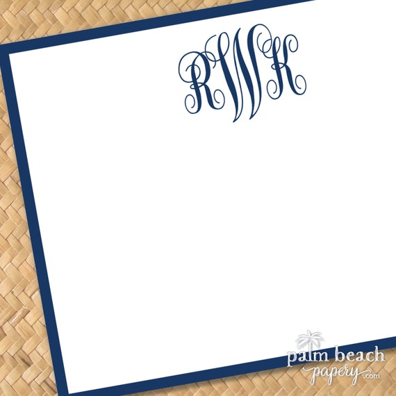 Classic Monogram Flat Notecards by PalmBeachPapery on Etsy