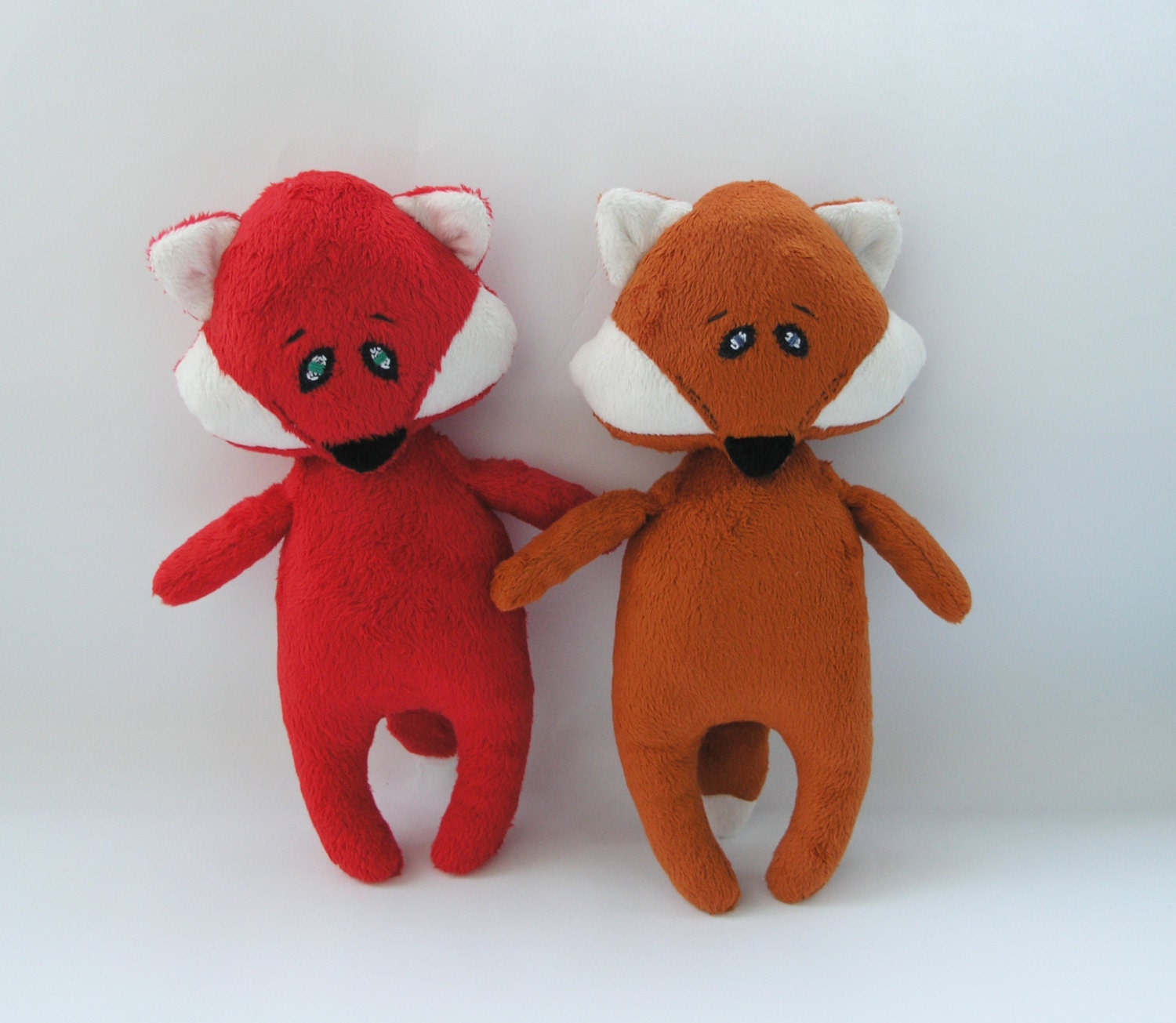 Set of 2 plush foxes red fox toy stuffed toys foxes nursery