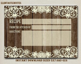 Rustic recipe cards | Etsy