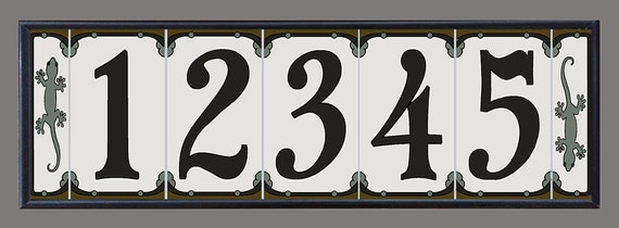 Framed Set Decorative Tile House Number Decorative Address