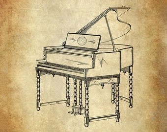 Piano blueprint | Etsy