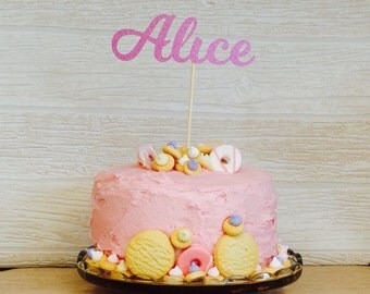 Glitter cake topper | Etsy