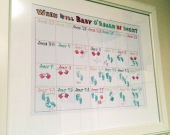 Baby shower calendar | Etsy