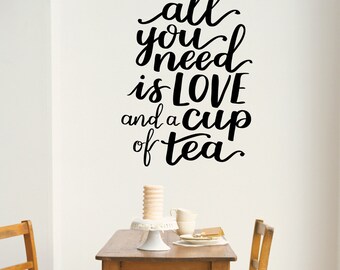 Tea cup wall decal | Etsy