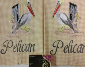 Pelican embroidery | Etsy