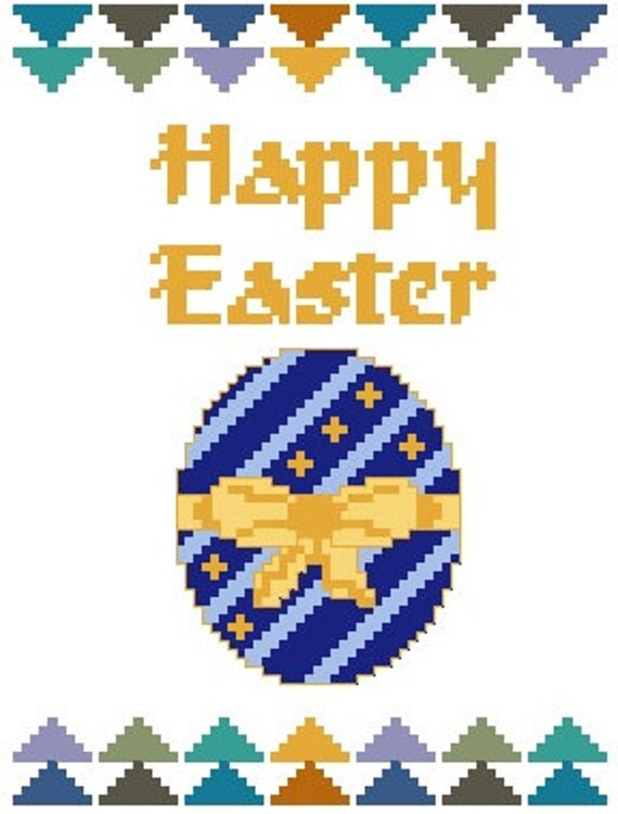 Happy Easter Cross Stitch Chart Easter Happy by PrimroseCraftsUK