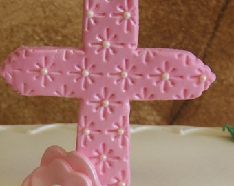 Cross cake topper Christening cake topper edible fondant