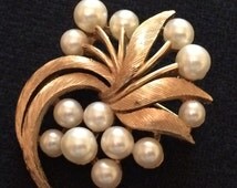 Unique trifari pearl brooch related items | Etsy