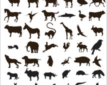 Unique wild animal clip art related items | Etsy