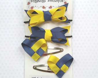 Items similar to Felt Butterfly Clip Set . back to school hair clip set ...