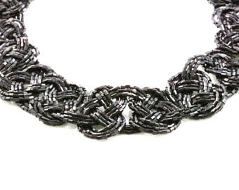 Unique black bead necklace related items | Etsy