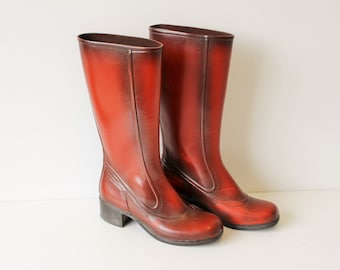 Unique red rubber boots related items | Etsy