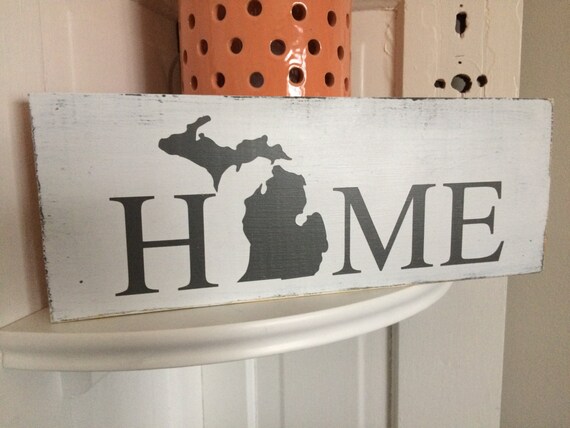 Michigan Home Sign by CharmedChaosHome on Etsy