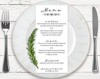 Rustic wedding menu | Etsy
