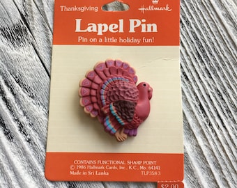 Items similar to Turkey Pin Hallmark Vintage Thanksgiving Plastic ...