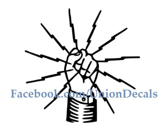 IBEW left or right handed Fist decal union sticker