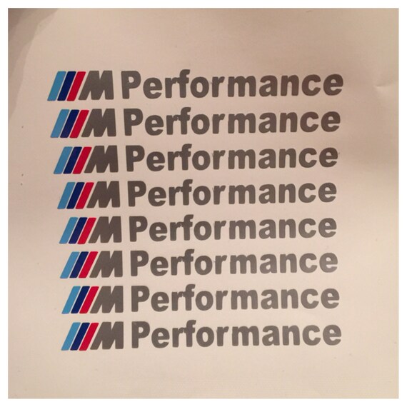 8pc BMW M Performance Brake Caliper Vinyl Sticker Decals Logo