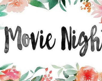 Movie night clip art | Etsy