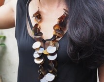 Unique horn necklace related items | Etsy