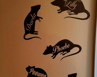 Rat Heart Cute Fancy Rat Vinyl Stickers x2 Custom options