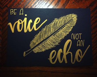 Items similar to Inspirational Typography Poster Be a Voice Not an Echo ...