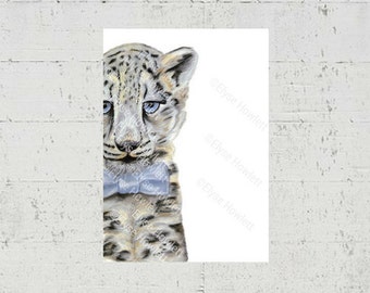 Snow leopard art | Etsy