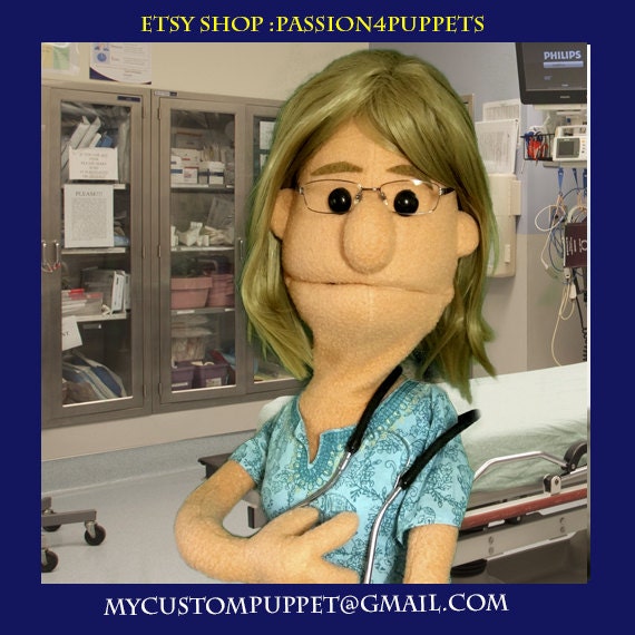 Custom Professional Puppet Portrait Antron Fleece Rod Puppet