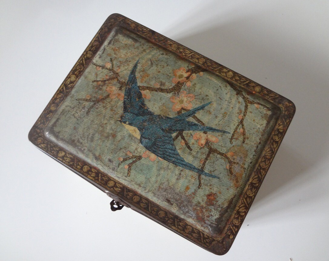 Vintage Tin Container Bluebird Toffee Chocolate Assortment Large ...