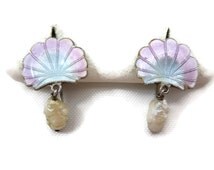 Popular items for white shell earrings on Etsy