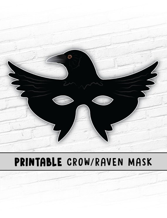 Raven Mask Printable Halloween Mask Crow Mask Kids Party