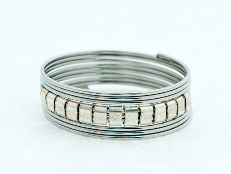 Slinky ring-Silver stripe-Spring Ring-Spinning Ring-kinetic