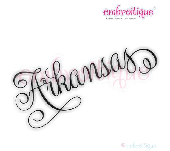 Arkansas Calligraphy Fancy Script Instant Download Digital