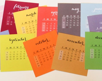 Color block calendar | Etsy