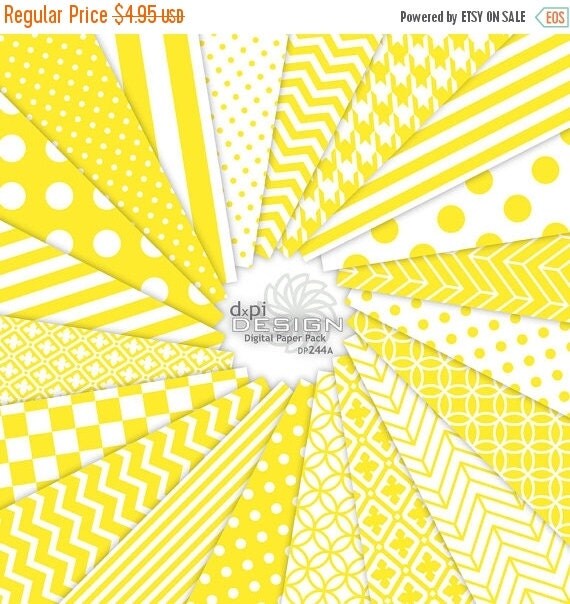 YELLOW - Digital Paper and Printable Background Patterns - Digital ...