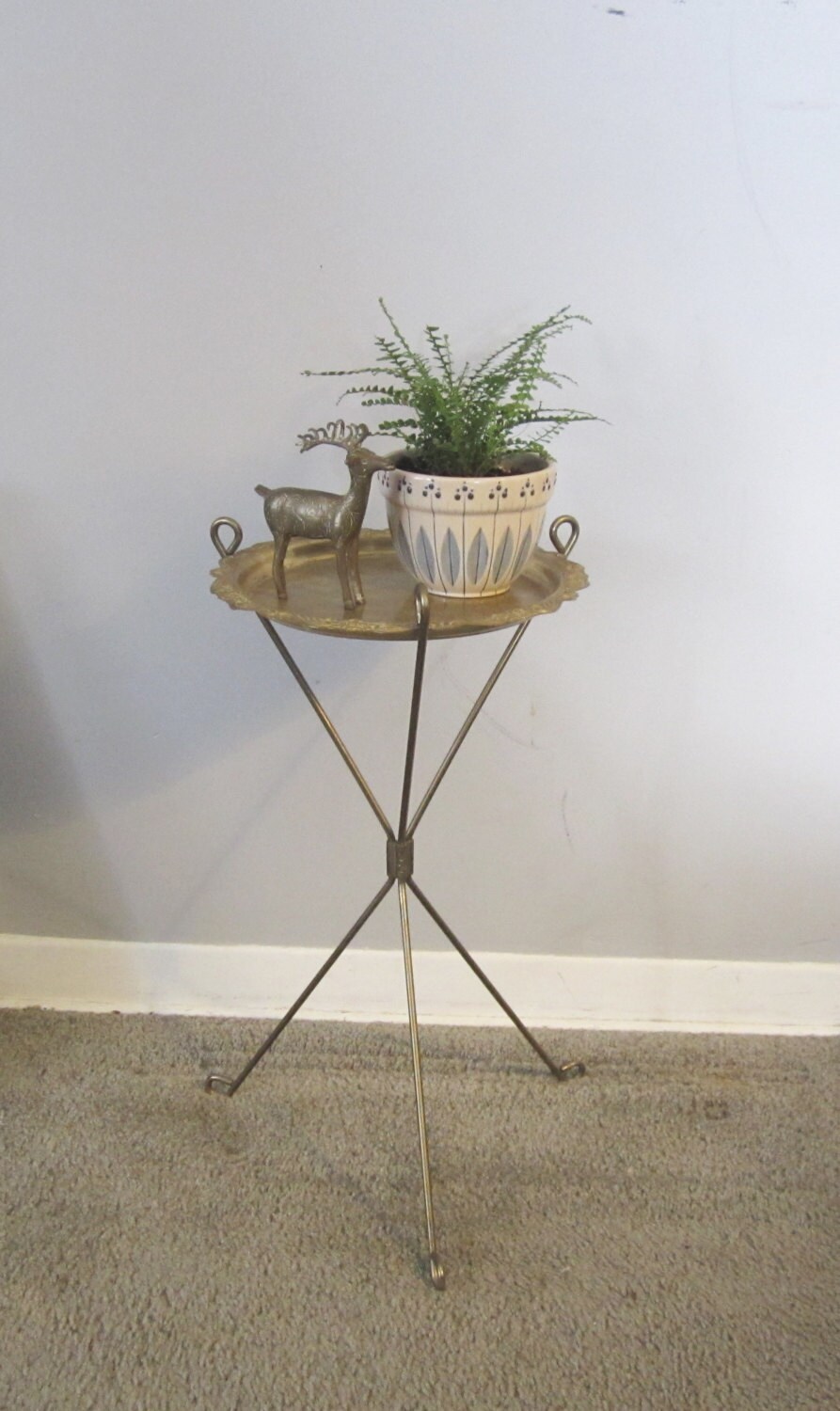 Solid Brass Plant Stand or Side Table – Modern Brass Hand Polished ...