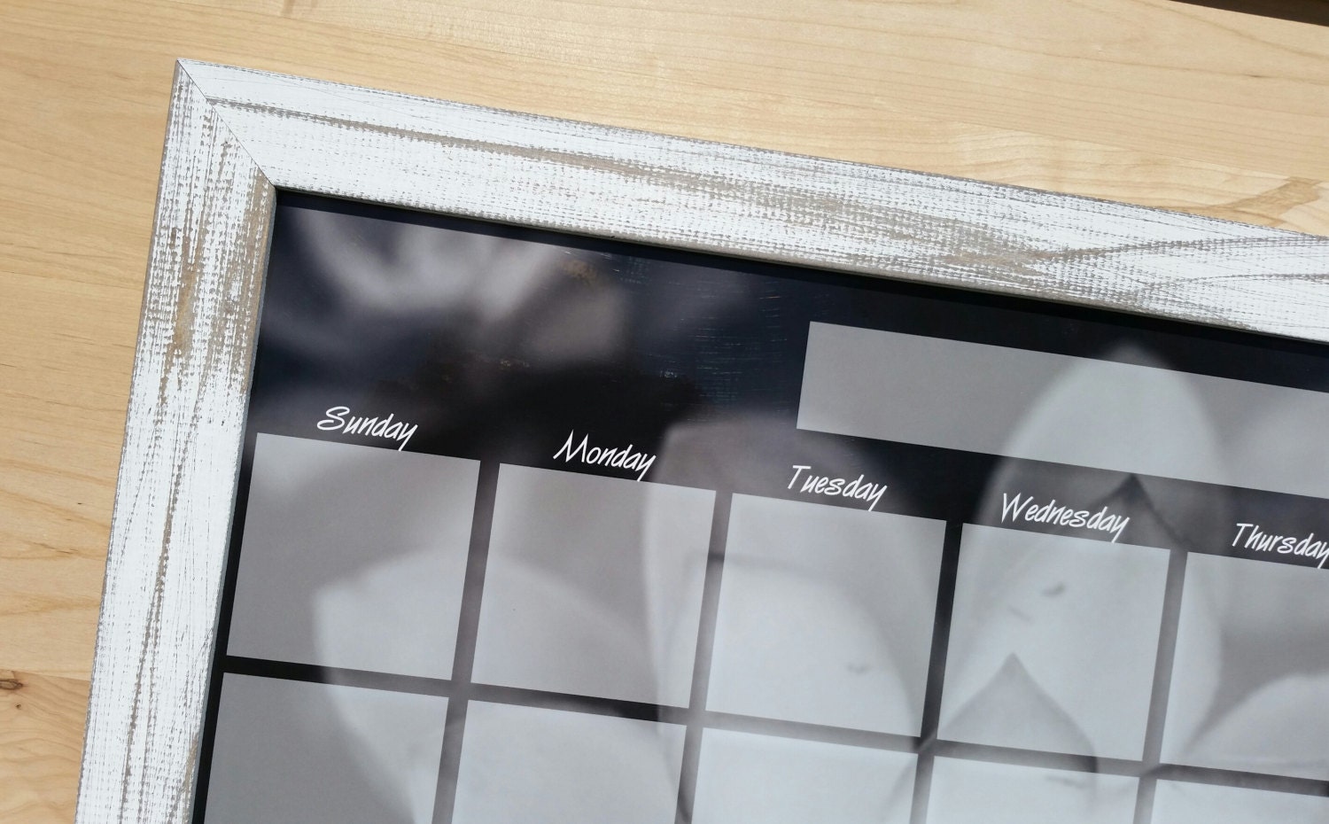 Large white Calendar Rustic Calendar Dry Erase Calendar