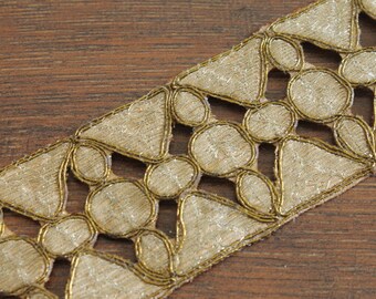 1 Yard-Gold Thread Braided Ribbon Trim-Yoga by ArtsyCraftsyDesigns