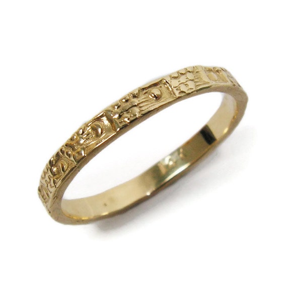 Moroccan wedding ring. yellow gold ring. tribal by KaiJewelry585