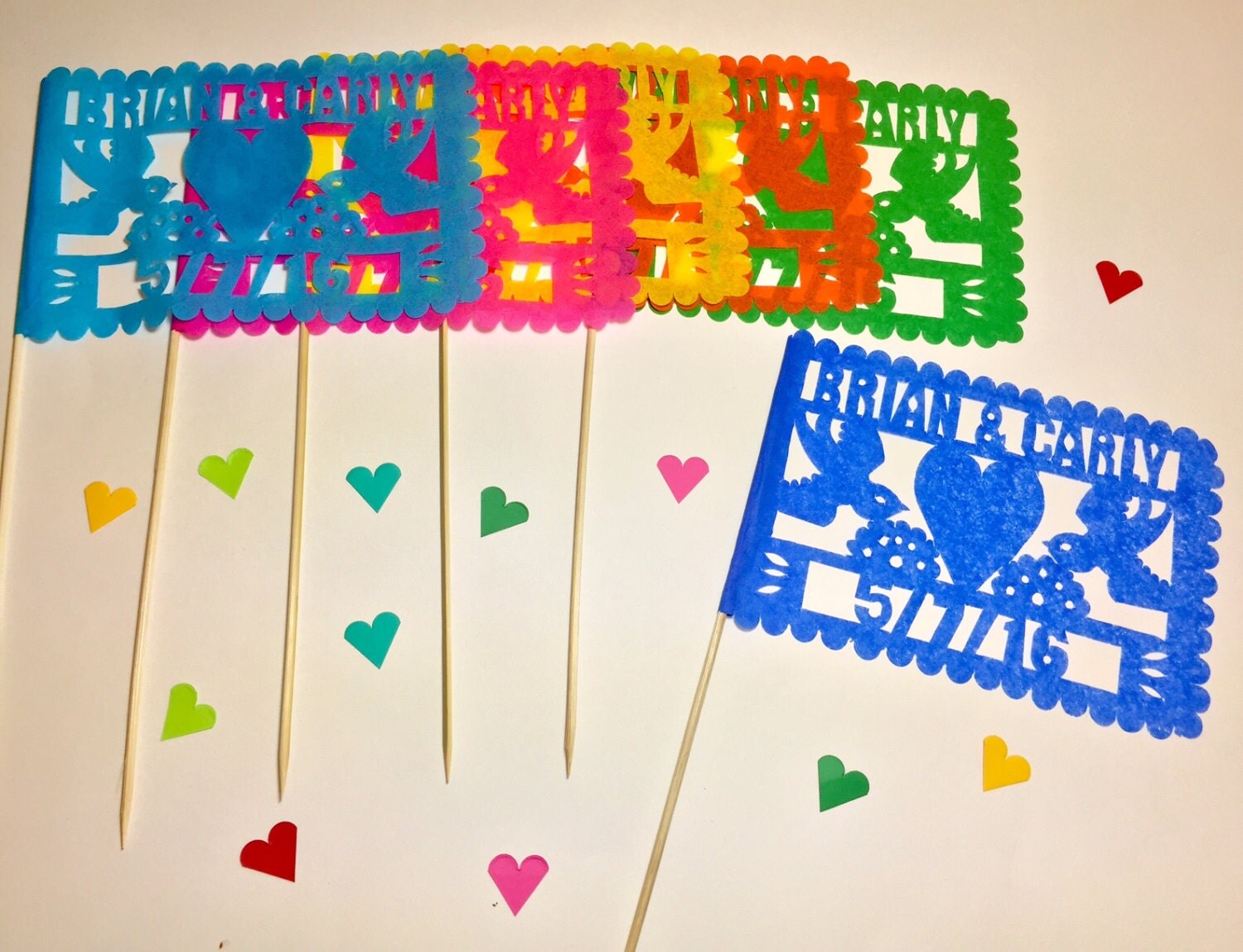 20 Banderitas Includes Names & Date Wedding Fiesta