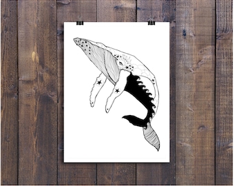 Walvis tekening | Etsy