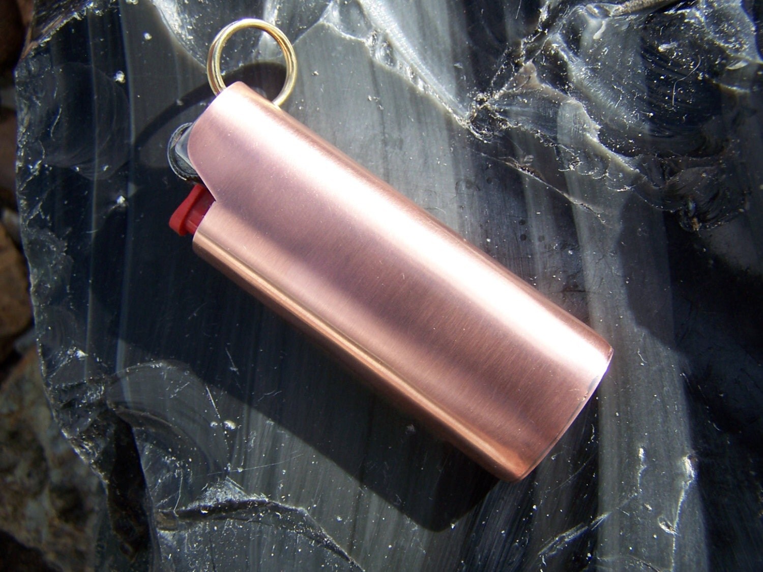 Copper Mini Bic Lighter Case With Solid Bottom