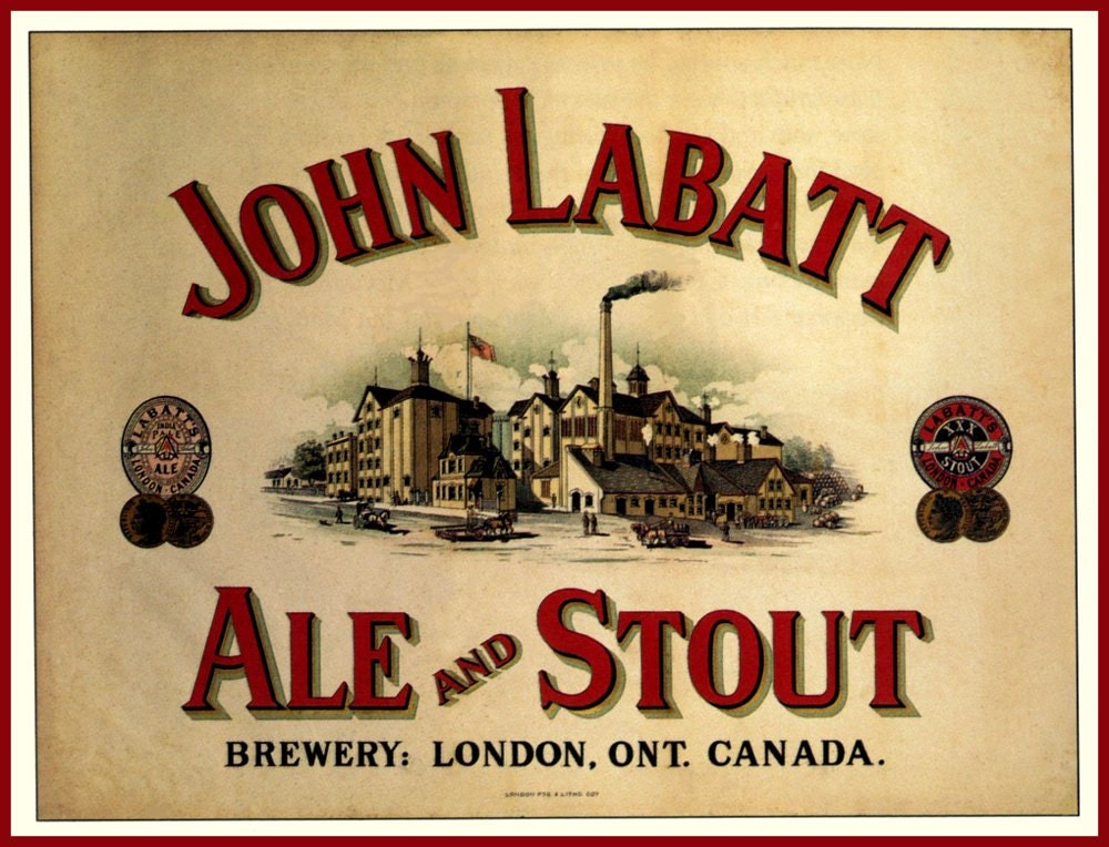 John Labatt Ale and Stout Beer Advert Poster by BloominLuvly